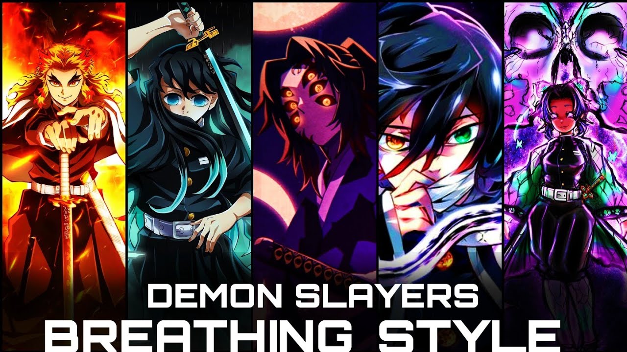 Demon Slayers and their Breathing Styles || #demonslayer - YouTube