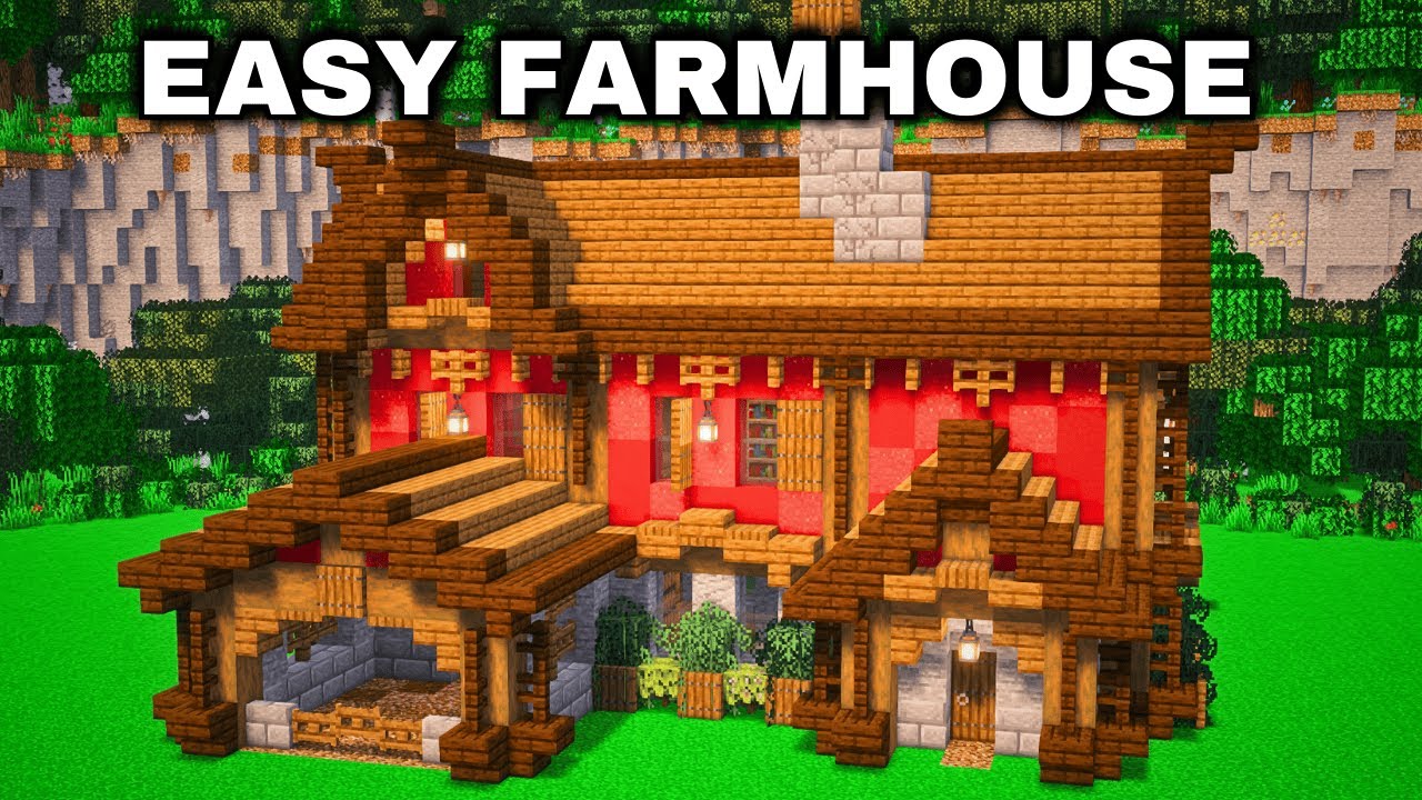 Minecraft: Farmhouse Tutorial (how to build 1.21) - YouTube