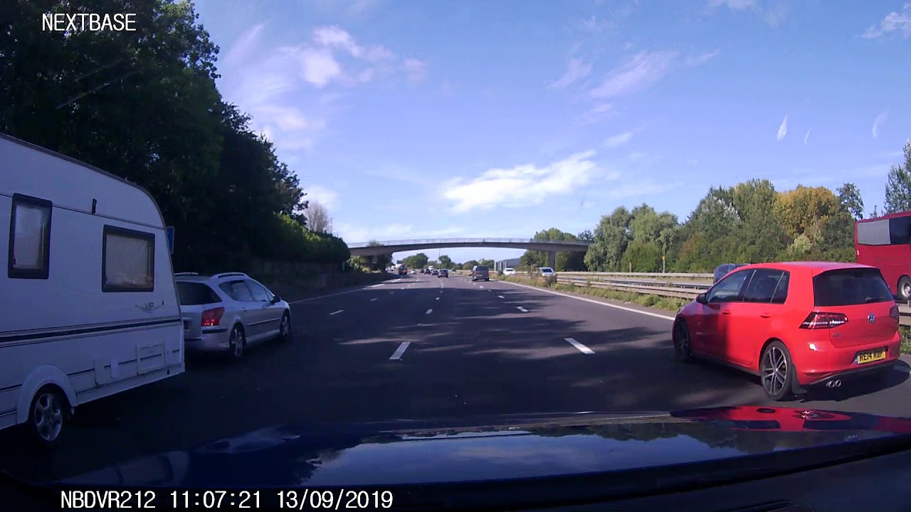 M5 southbound, heading over Avonmouth Bridge to carriageway split at ...