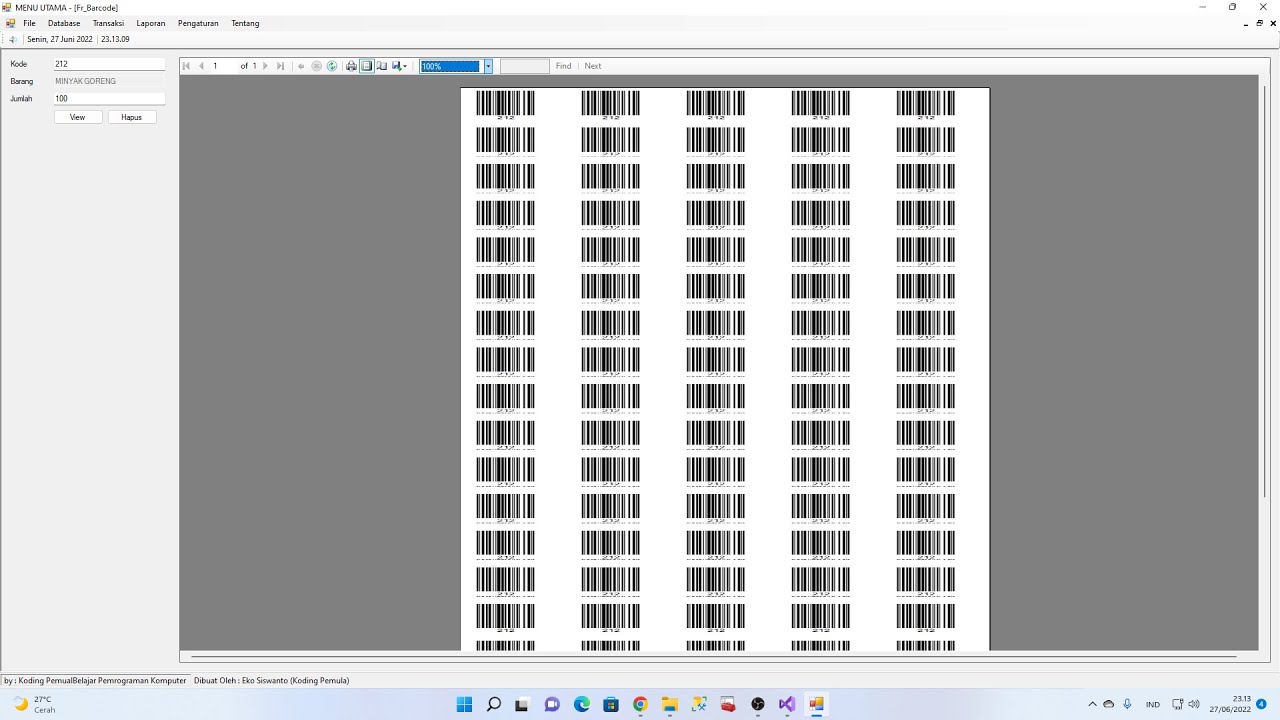 TUTORIAL 39 : Cetak Label barcode Barang - YouTube