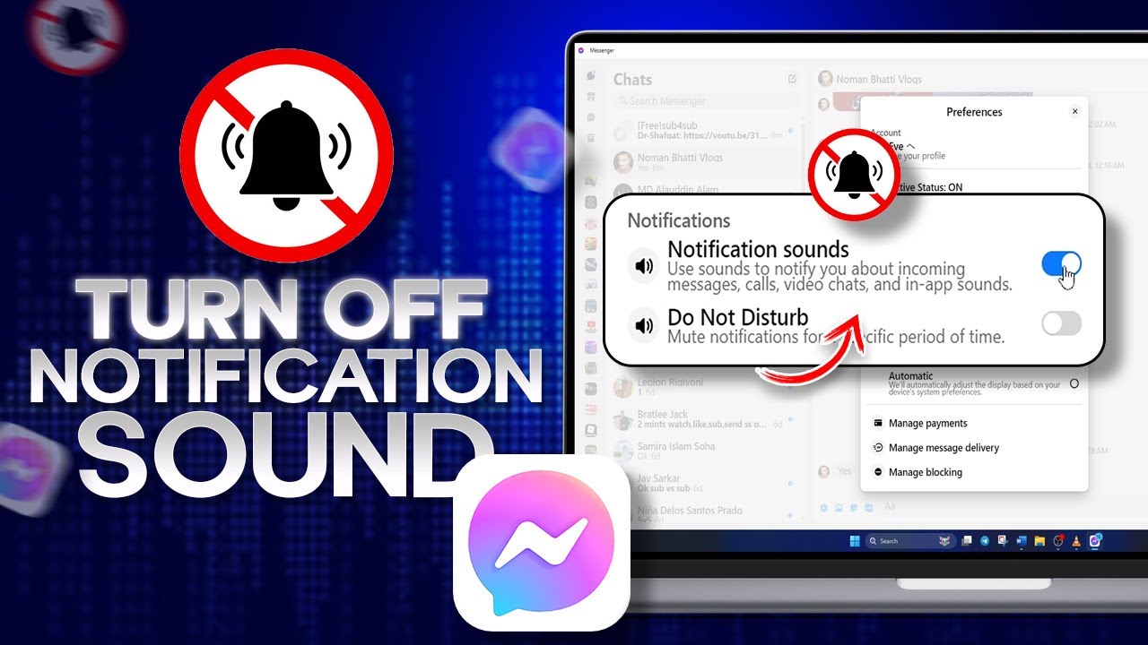 How to Turn Off Notification Sounds on Messenger on PC/Laptop | Disable ...