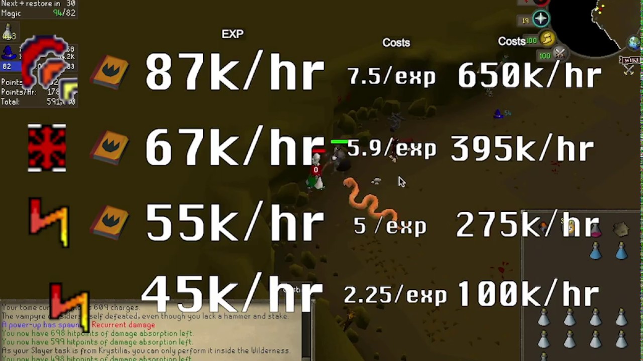 AFK Magic using NMZ - Fire Wave Blast Bolt EXP & Cost test - 1 Def 1 ...