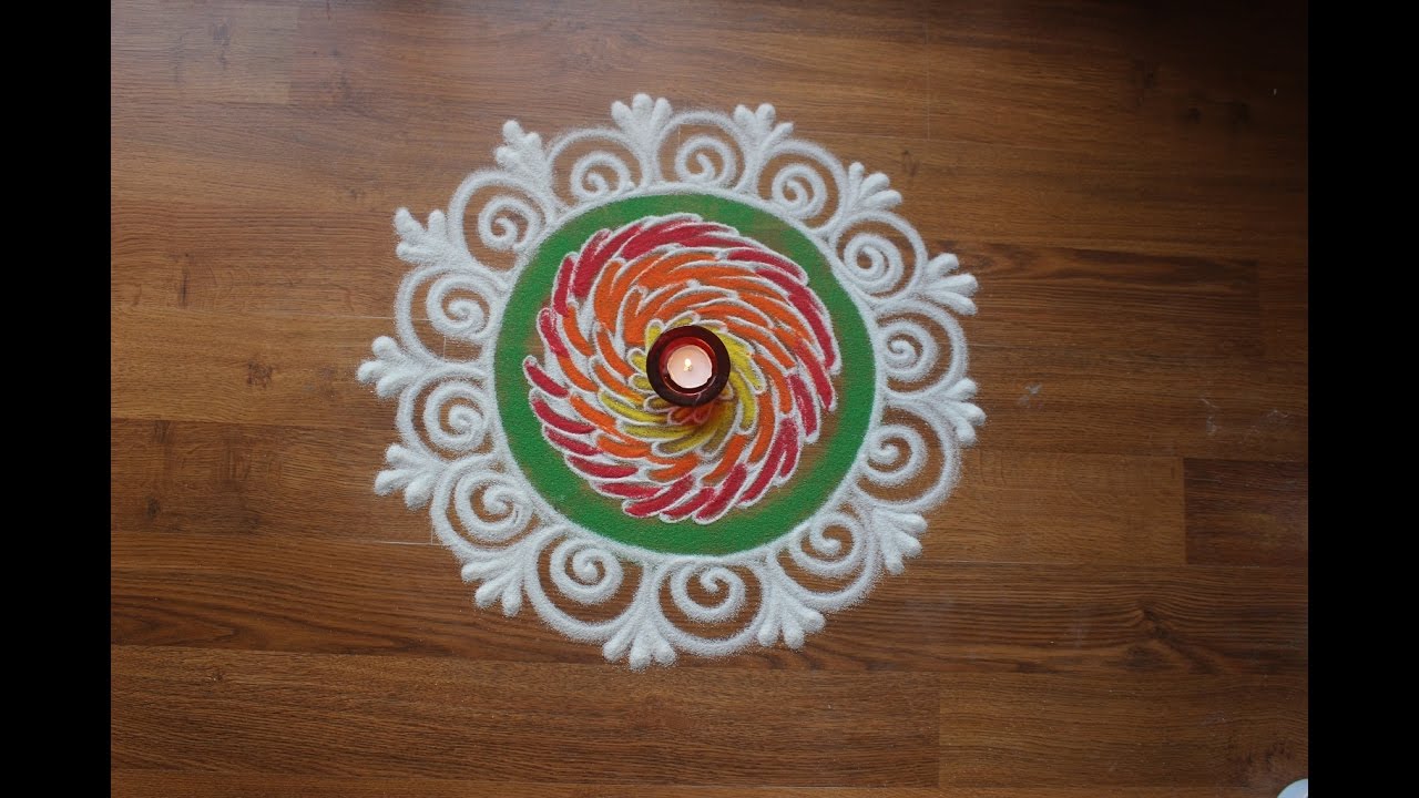 Innovative rangoli design - Simple rangoli design - YouTube