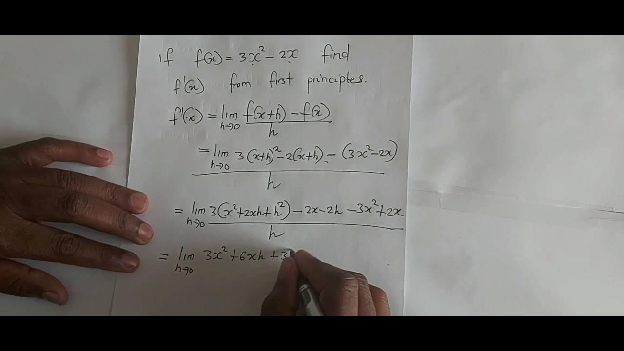 Gr12 Mathematics - first principles practice 2 - YouTube