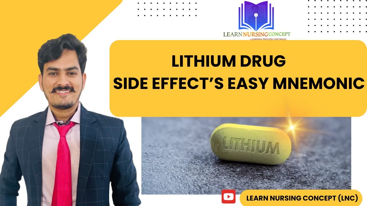 Lithium Drug Side effects Easy Mnemonic ||Nursing Exam Topic || Easy to ...