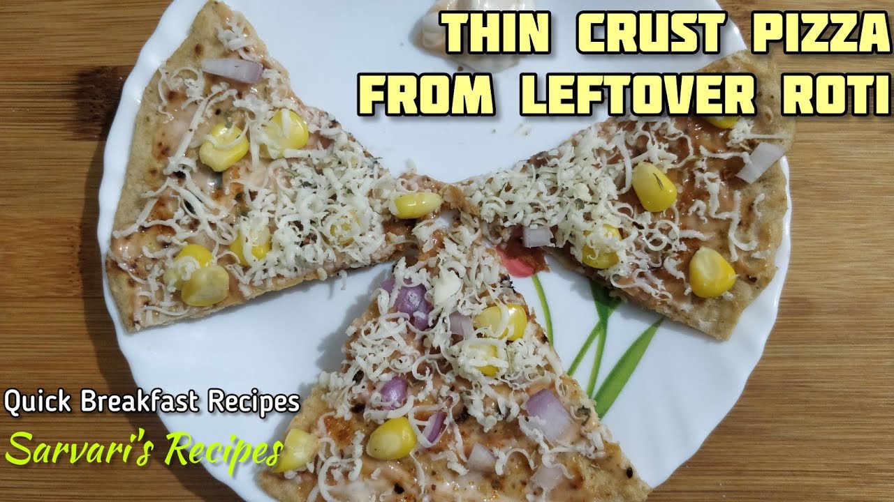 Roti pizza recipe with leftover chapati on tawa I pizza roti I बची हुई ...