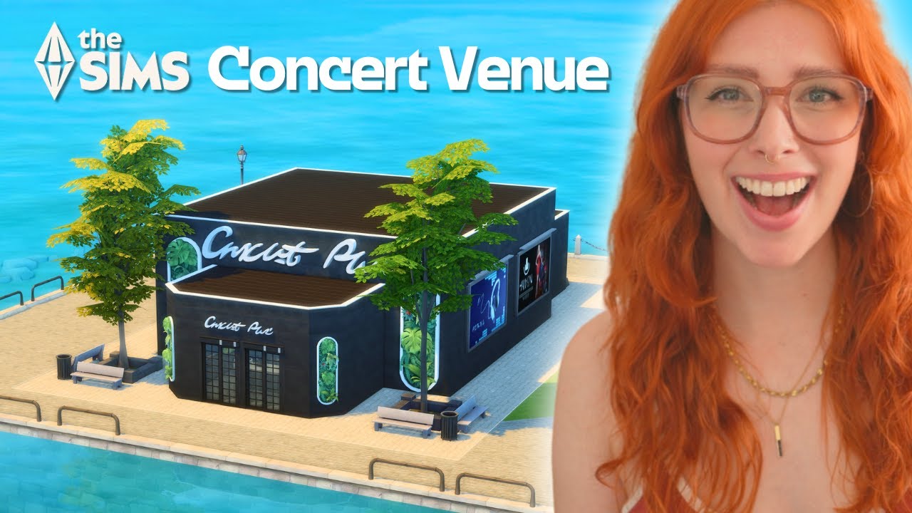 I build a Concert Venue for my Sims to perform - Speedbuild with voice ...