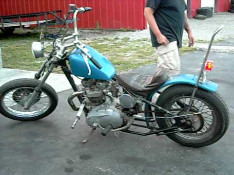 KICK START OLD CHOPPER TRIUMPH - YouTube