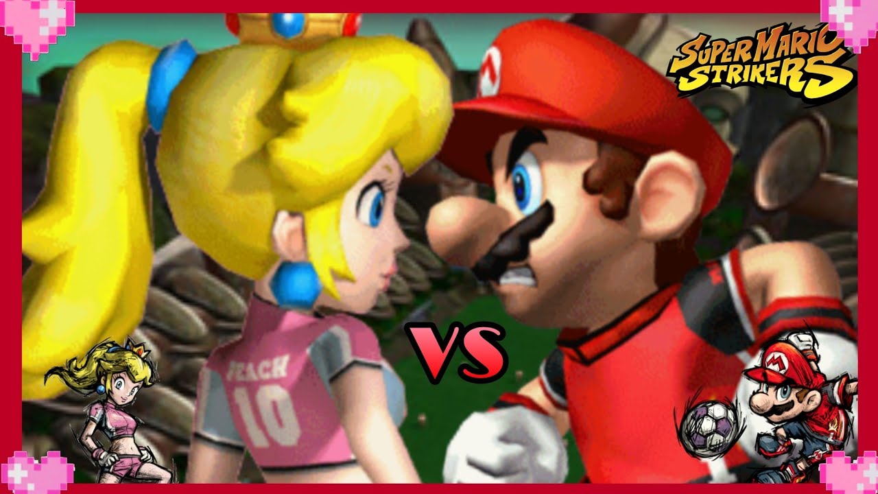 💗 Super Mario Strikers - Peach vs Mario 💗 - YouTube