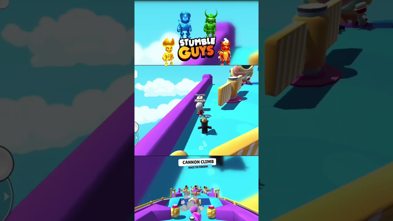 Cannon Climb map win stumble guys gameplay shorts part 55 - YouTube