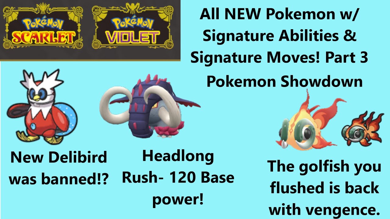 Going over all NEW Pokemon | Signature Moves & Abilities for Gen 9 ...