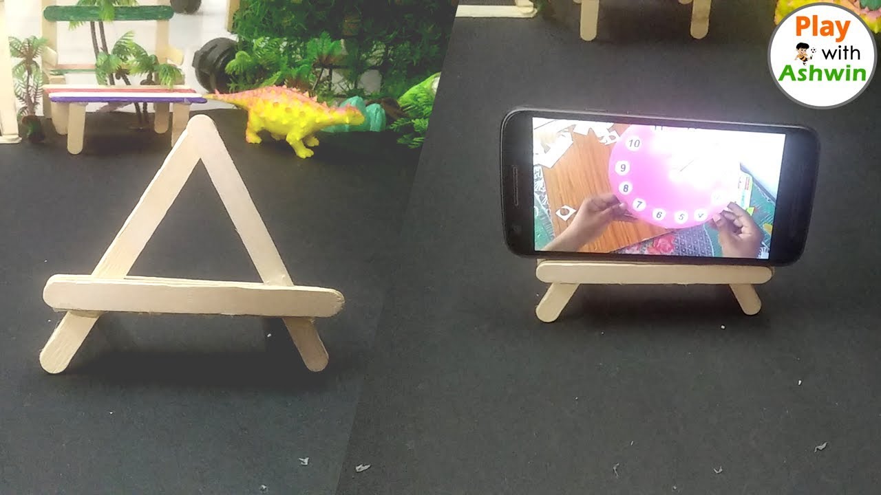 DIY Craft Ideas - How to make a mobile stand by using ice cream sticks ...