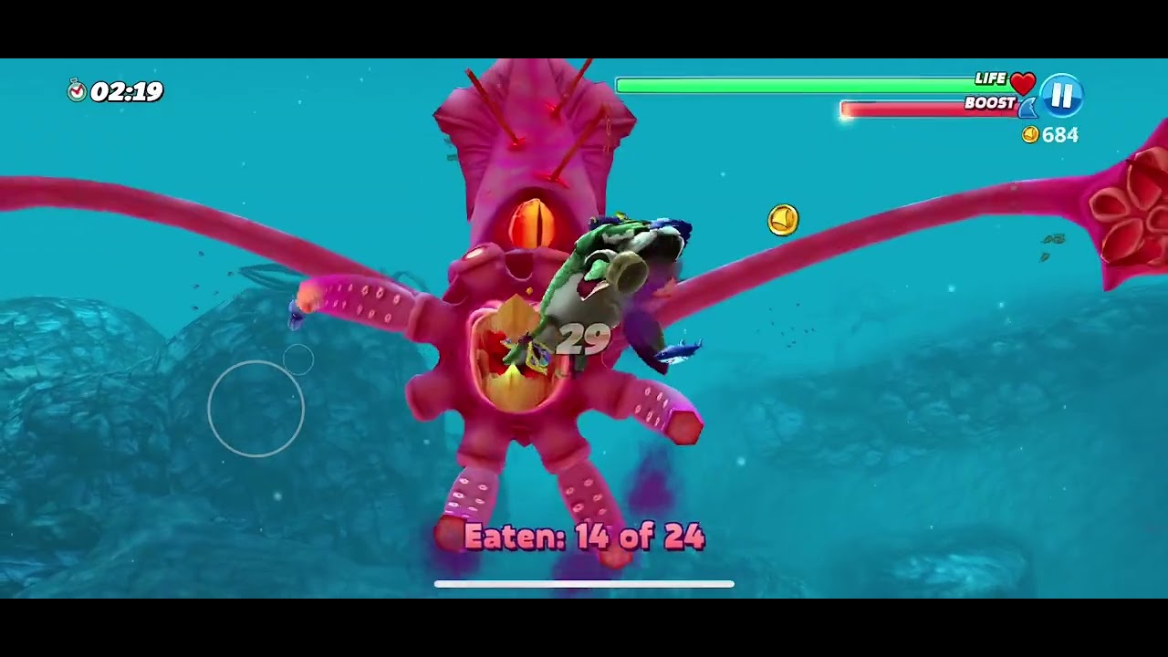 Hungry shark: Squid boss battle - YouTube