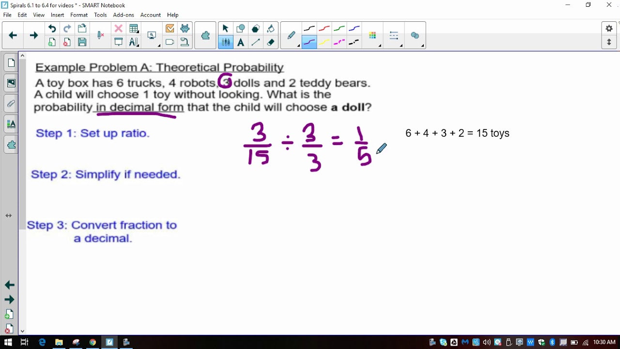 Theoretical Probability Decimal - YouTube