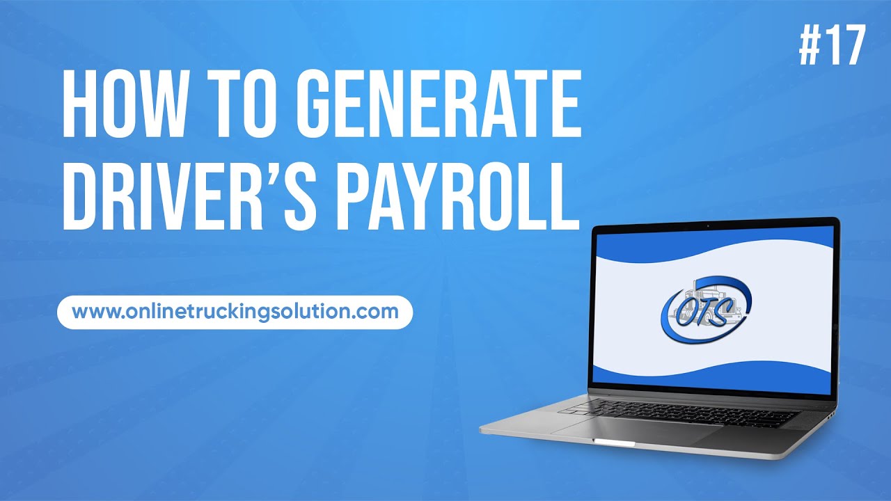 How To Generate Driver's Payroll | Online Trucking Solution - YouTube