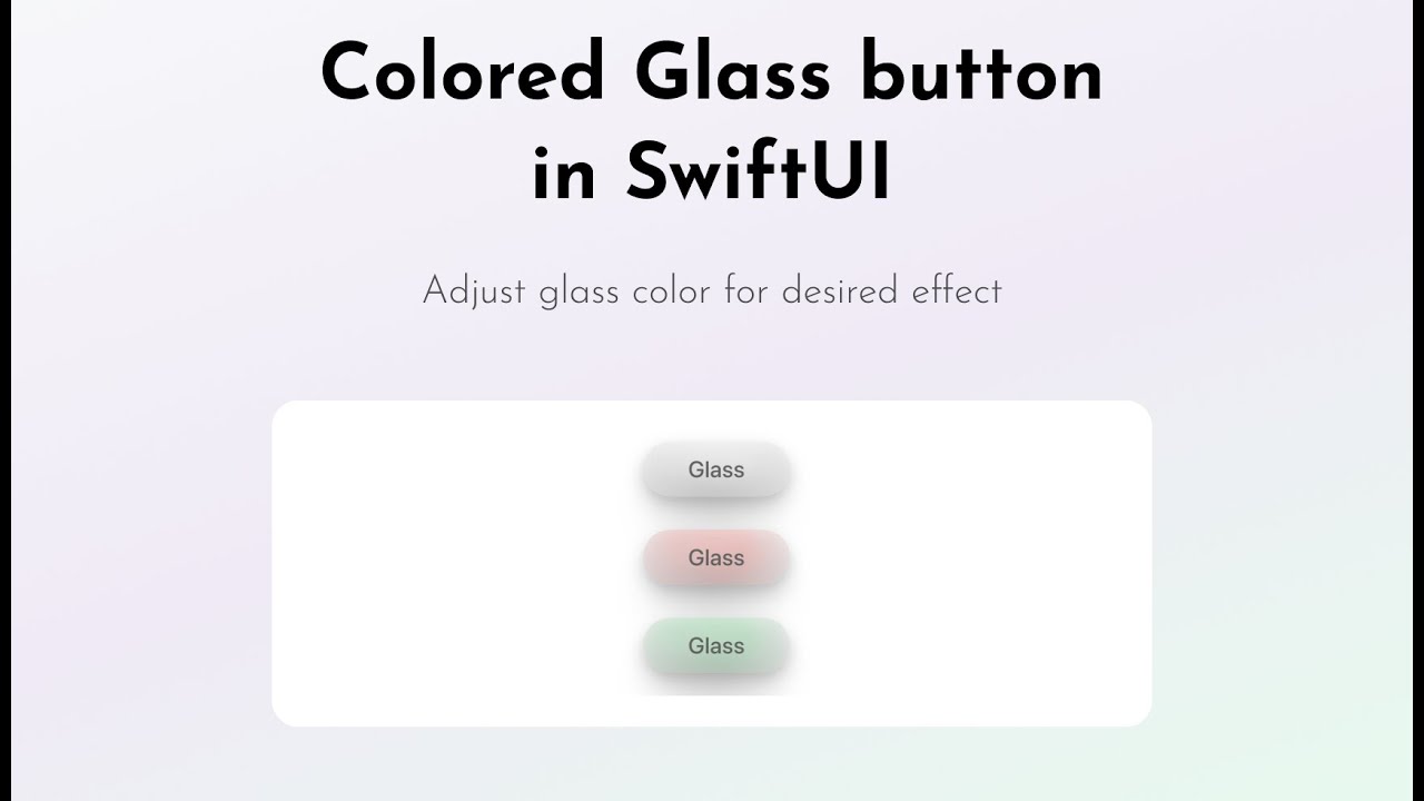 Colored Glass button in SwiftUI - YouTube