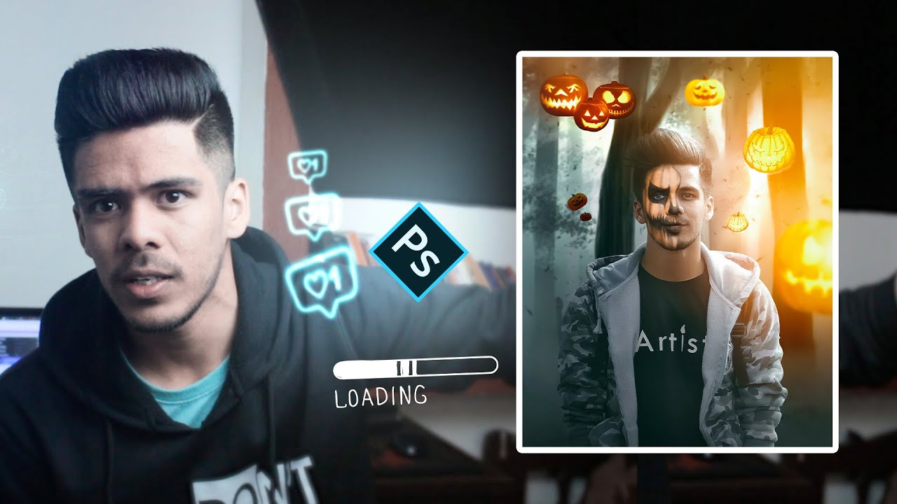 I Made Myself Spooky Using Photoshop | Halloween Speed Art - YouTube