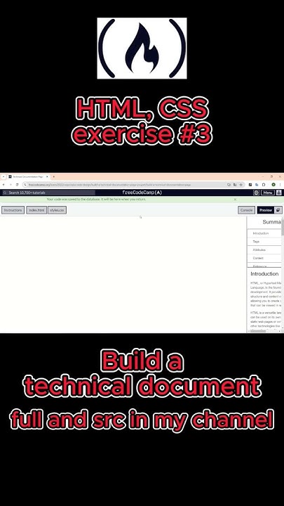 Build A Technical Document Html Css Coding Freecodecamp Shorts