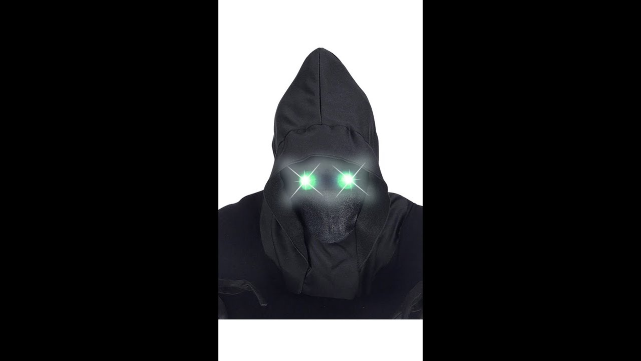 07809 - "FACELESS HOODED MASK WITH GREEN FADE-IN FADE-OUT LIGHT-UP EYES ...