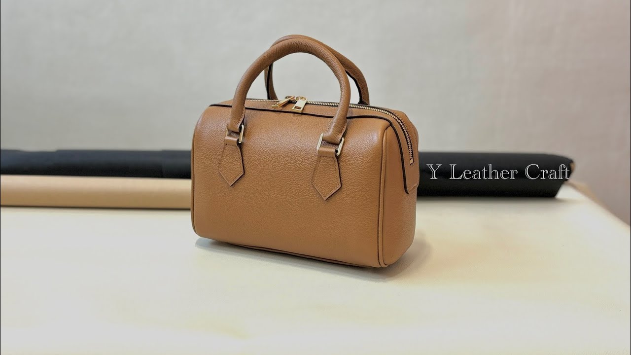 Making LEATHER HANDMADE BOSTON BAG || ASMR - YouTube