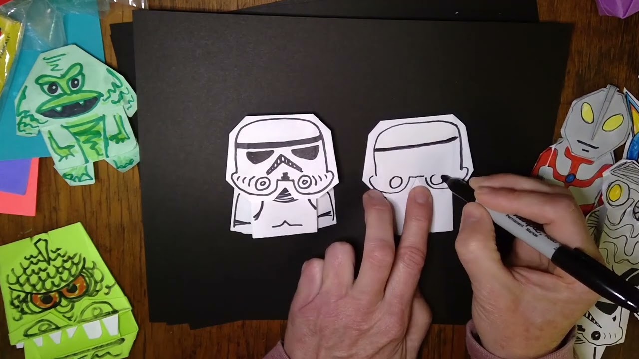 How To Fold Origami General Grievous Finger Puppet Instructions IoS]