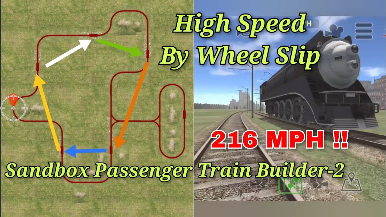 High Speed By Wheel Slip | Sandbox Passenger Train Builder-2 - YouTube