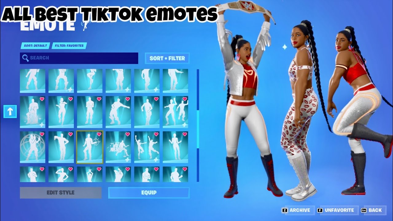 New Bianca Belair Skin with Best TikTok dances & Emotes|Fortnite X WWE ...