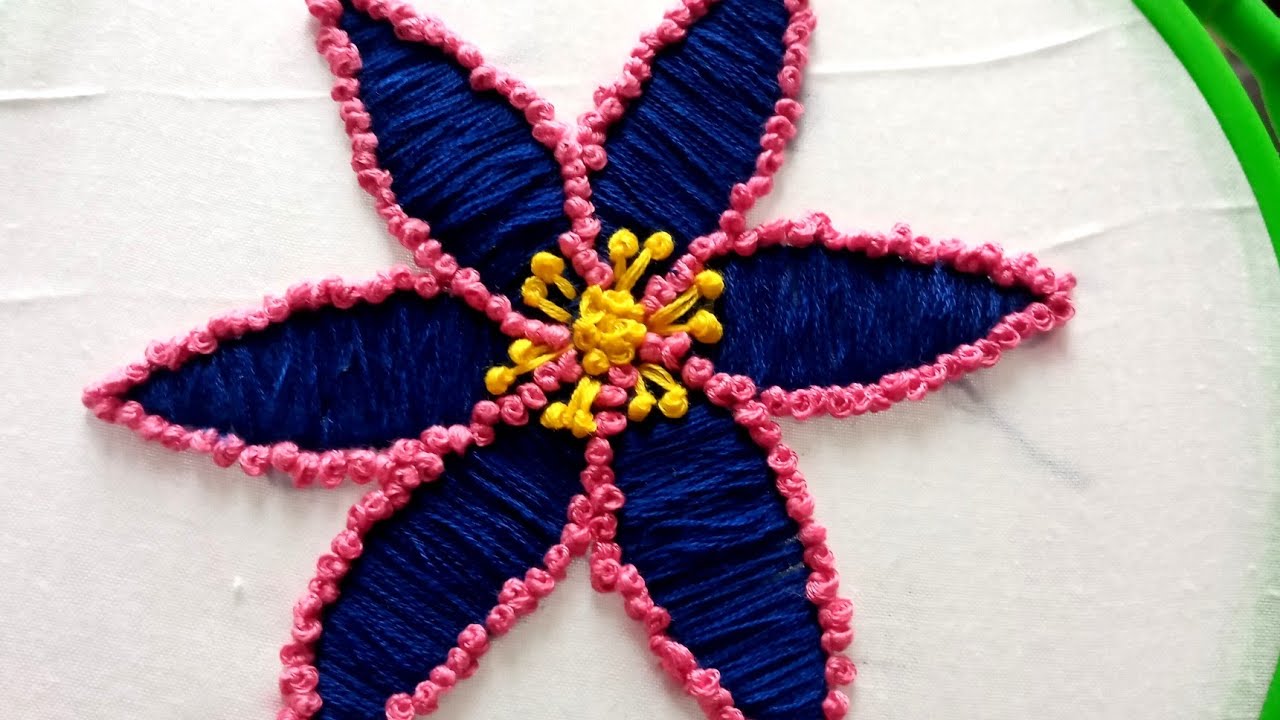 Simple kadhai design hand embroidery - YouTube