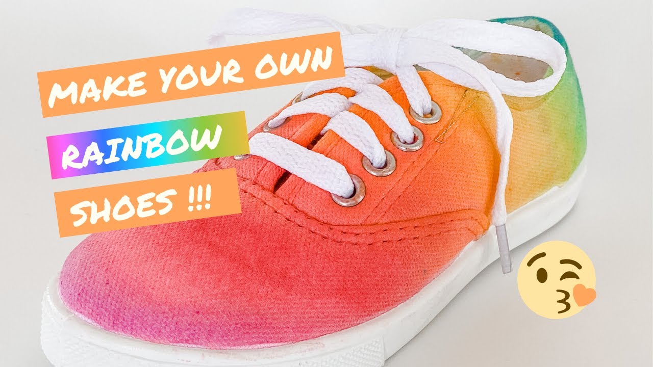 Make your own rainbow shoes - YouTube