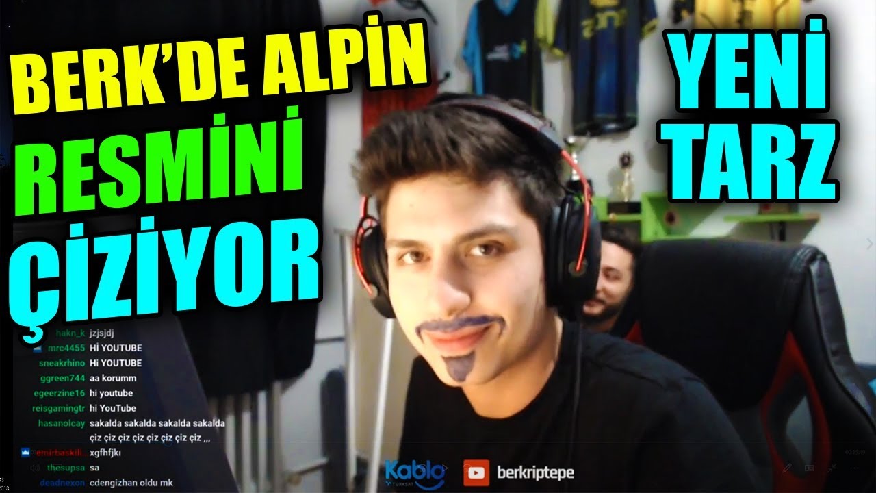 ALP BERK RIP TEPEYE BIYIK ÇİZİYOR ORTALIK KARIŞIYOR! - YouTube