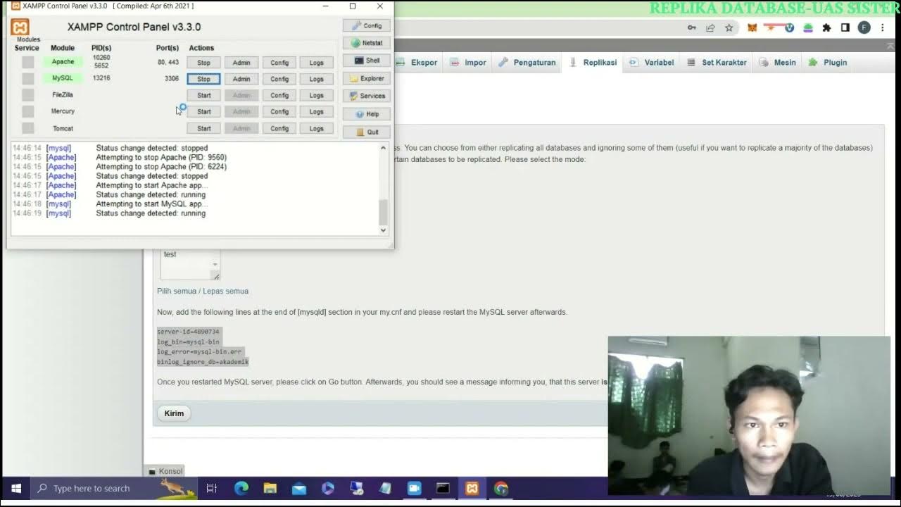 Replika Database Mysql dari master to slave SISTER UAS - YouTube