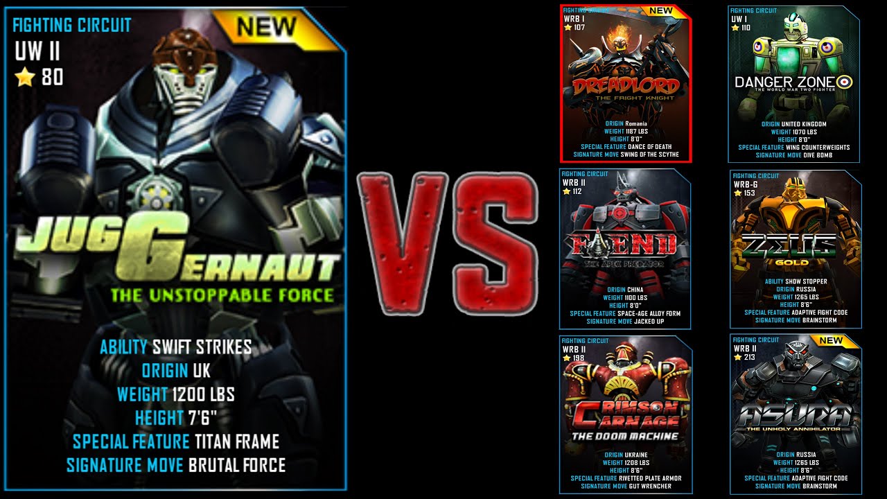 Real Steel WRB JugGernaut Series of Fights NEW ROBOT UPDATE (Живая ...