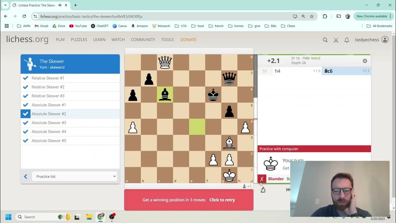 Lichess Skewer Puzzles Matt Sucks at Chess - YouTube