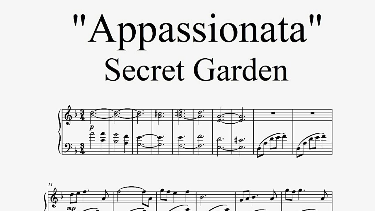 "Appassionata" - Secret Garden (piano cover) - YouTube