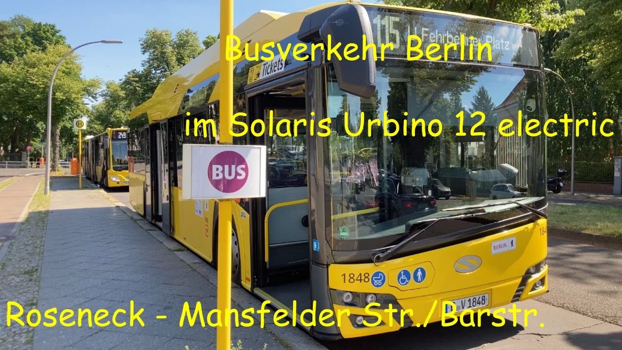 Busverkehr Berlin - Mitfahrt im Solaris Urbino IV 12 electric Roseneck ...