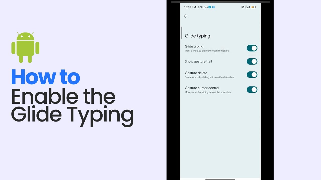 How to Enable the Glide Typing on the Keyboard [easy] - YouTube