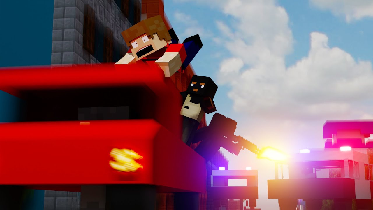High speed Minecraft police chase - YouTube