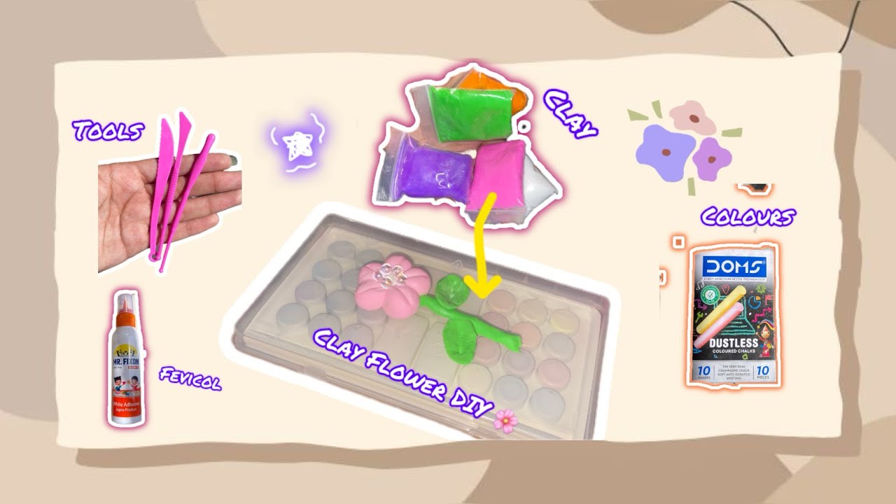 🌸 Learn How to Make a Beautiful Clay Flower Using Clay Tools | Step-by ...