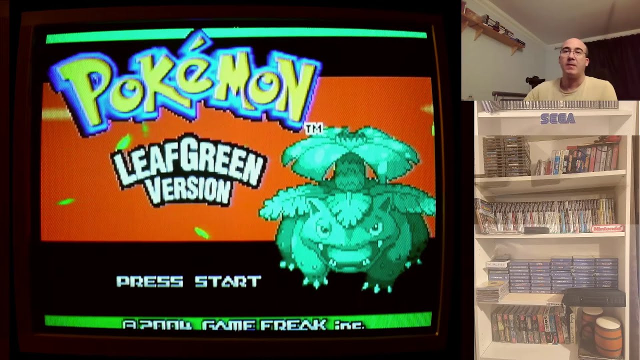 Pokemon LeafGreen GameBoy played on CRT TV - YouTube