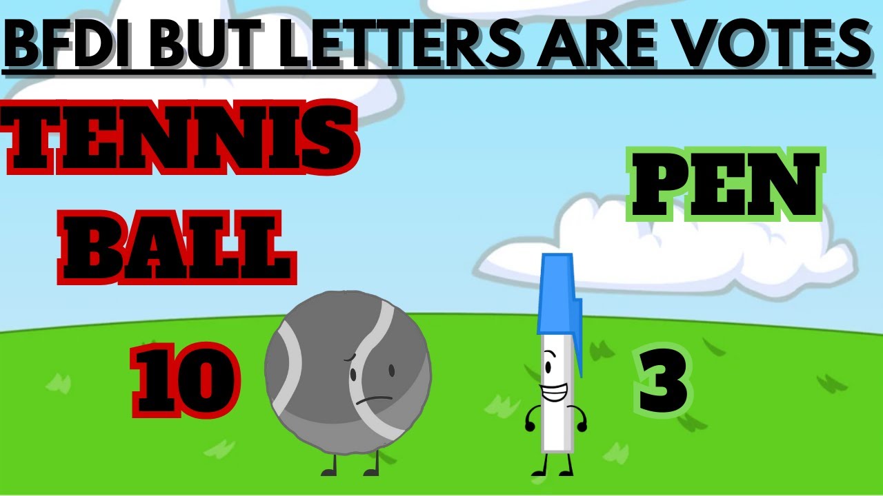 BFDI but letters are votes! (BFB Custom Elimination Order) - YouTube