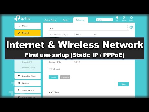 TP-Link Archer Internet connection & Wireless network setup First Use Setup (Static / PPPoE)