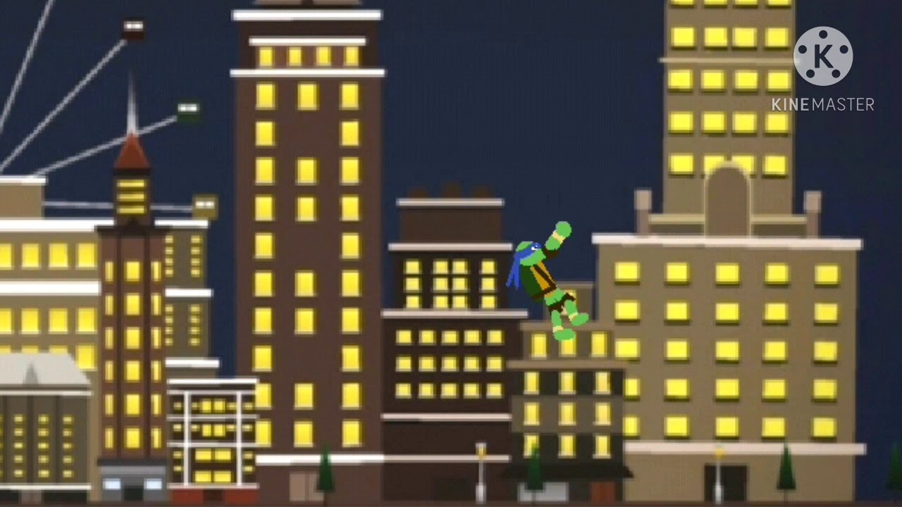 TMNT Stick Nodes Leo Rooftop Run Test - YouTube