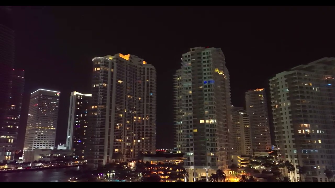 Miami, Florida Night Skyline Drone 4K HDR Video - YouTube
