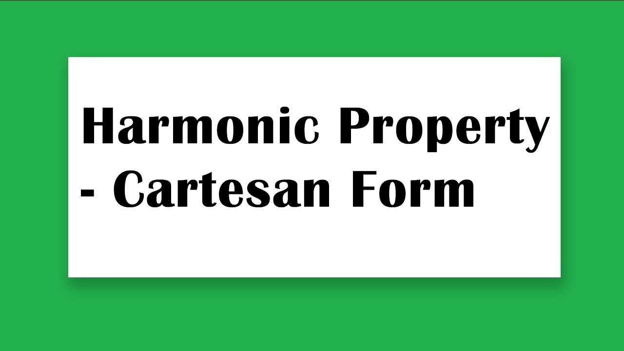Cauchy Riemann : Harmonic Property - cartesian form - YouTube