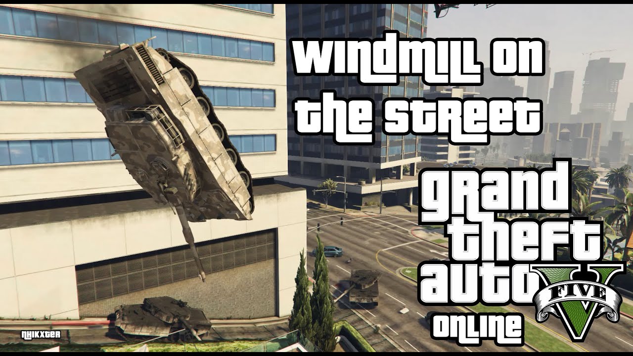 GTA 5 - Windmill on the Street! Funny Online Mods - YouTube