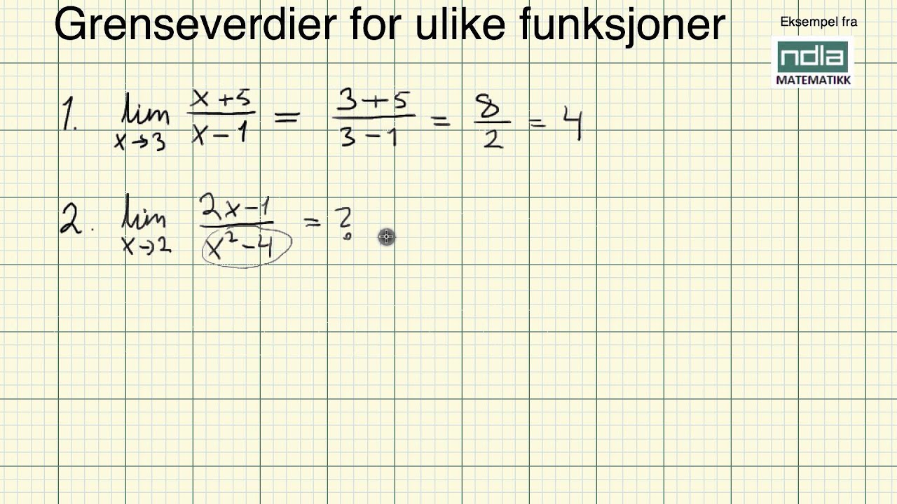 Matematikk R1 Grenseverdier for ulike funksjoner - YouTube