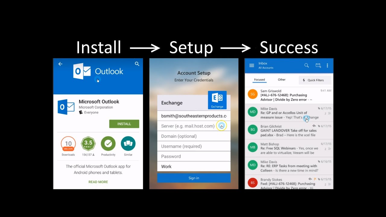 SPI Android mail setup - YouTube