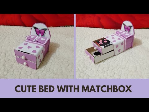 How to make mini Bed / Diy Bed from firebox / Diy school project / easy ...