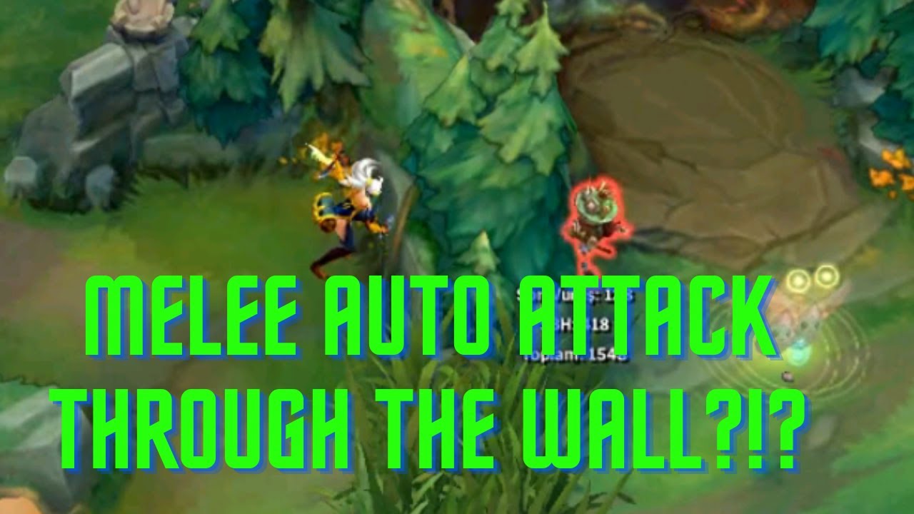 Actual attack range of melee champions - YouTube