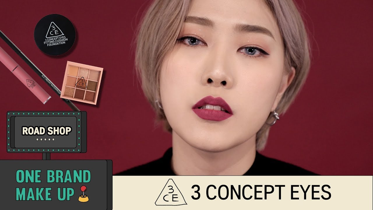 로드샵 원브랜드 메이크업 : 쓰리컨셉아이즈 3CE Korean one brand makeup | SSIN - YouTube
